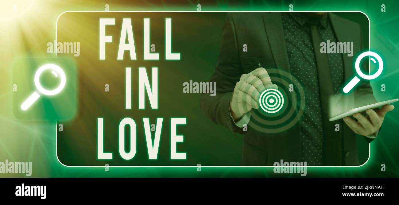 Conceptual display Fall In Love. Concept meaning Feeling loving ...