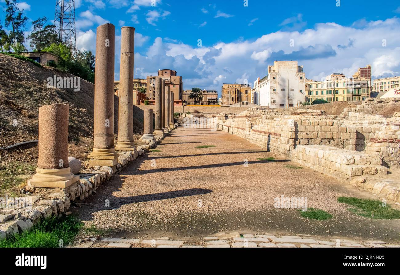 The ruins of Ancient Roman Theatre in Alexandria, Egypt Stock Photo - Alamy