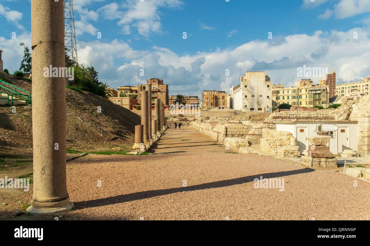 The ruins of Ancient Roman Theatre in Alexandria, Egypt Stock Photo - Alamy