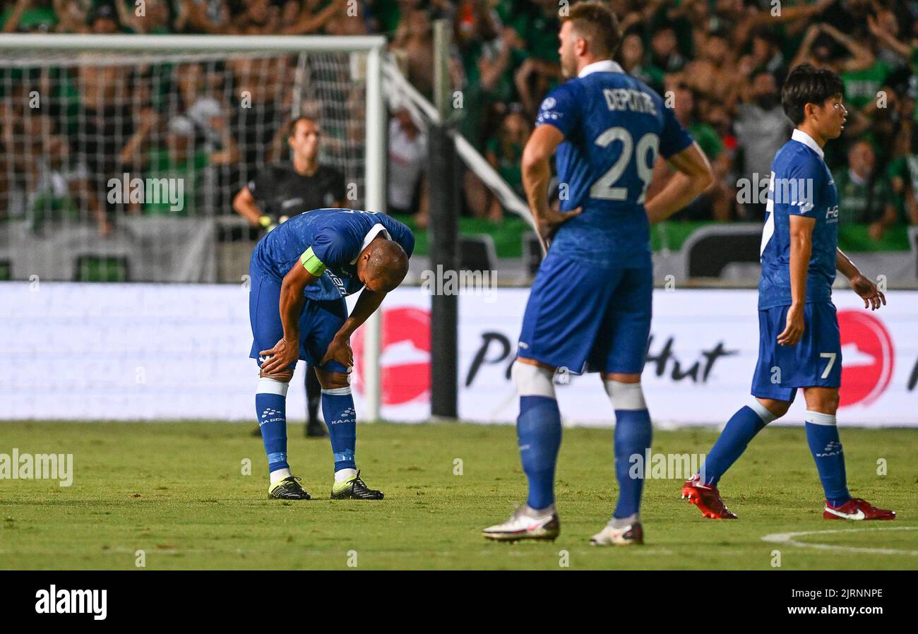 Gent's Vadis Odjidja-Ofoe looks dejected during a soccer game between ...