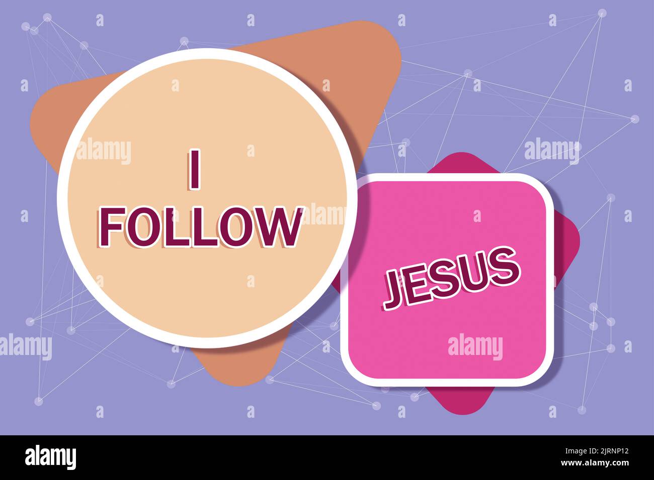 Sign displaying I Follow Jesus. Concept meaning Religious person with ...
