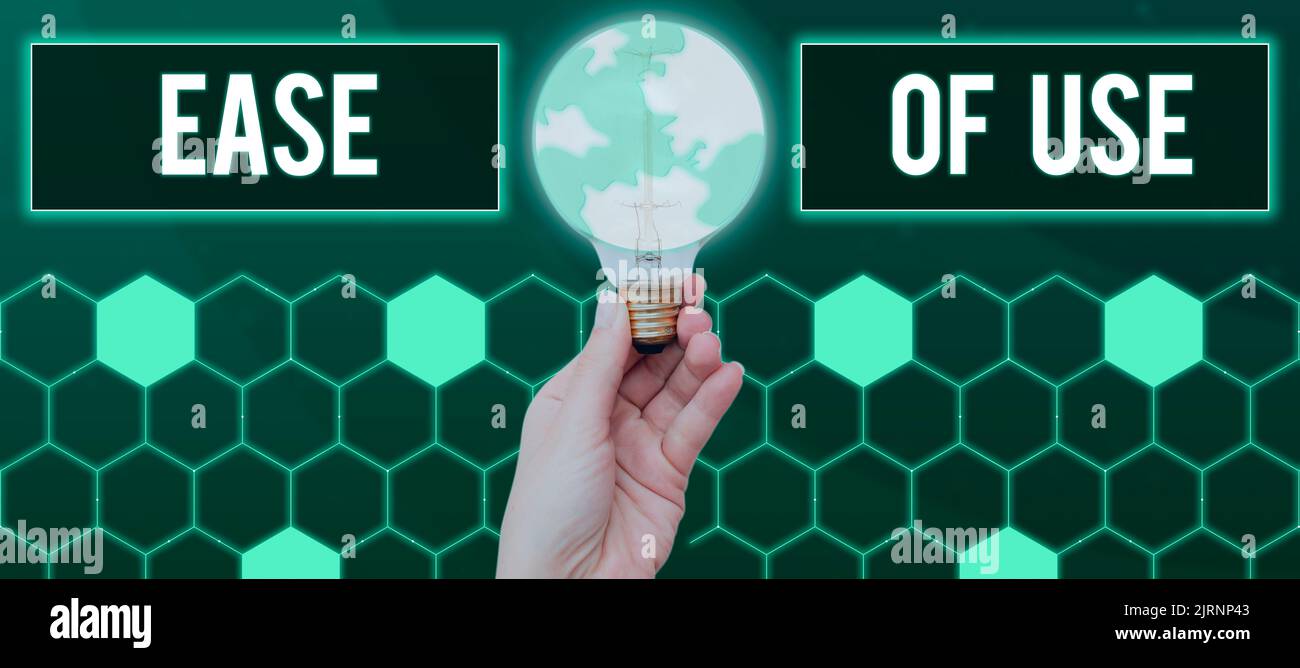 Conceptual display Ease Of Use. Word for User friendly easy to operate simple technology for ...