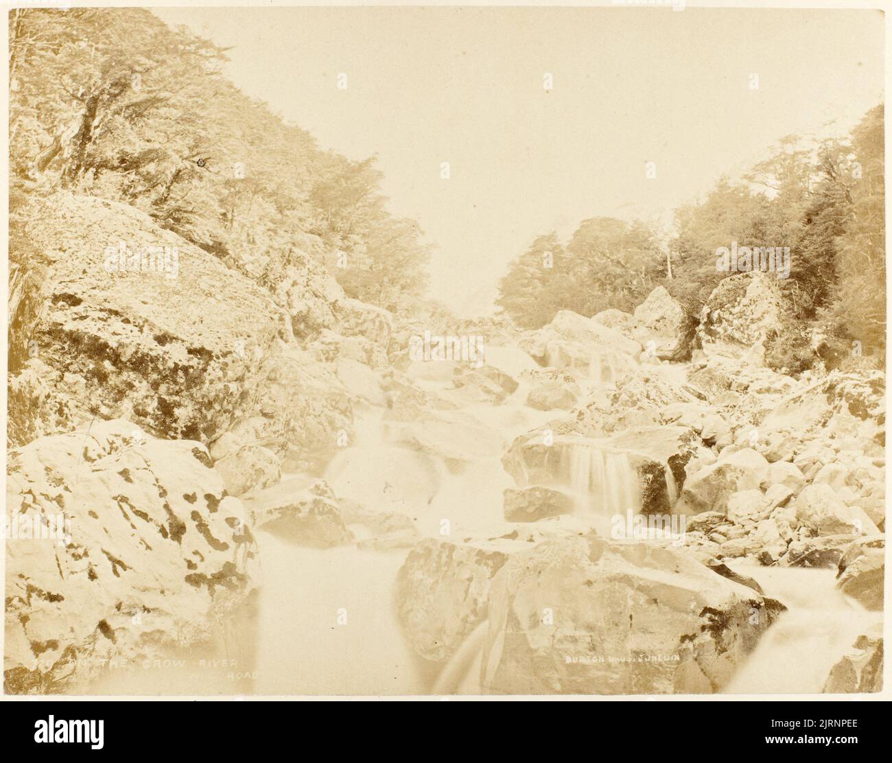 On the Crow River, 1870s, Dunedin, by Burton Brothers Stock Photo - Alamy