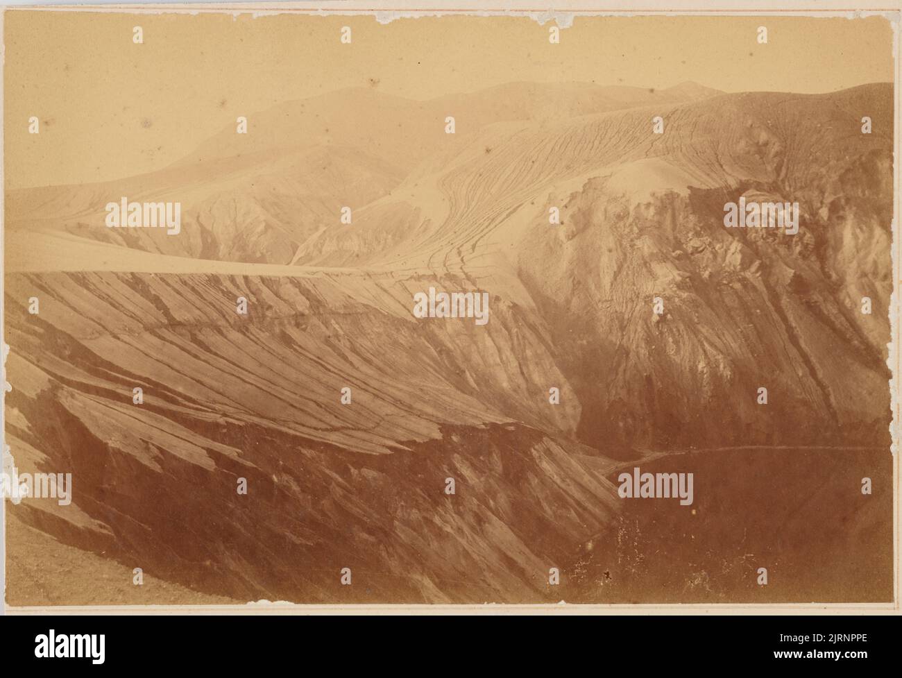 The rift in the end of Mt Tarawera, 1886, Tarawera, by Charles Spencer ...