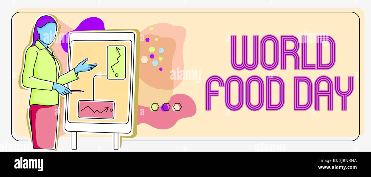 Hand writing sign World Food Day. Internet Concept World day of action ...