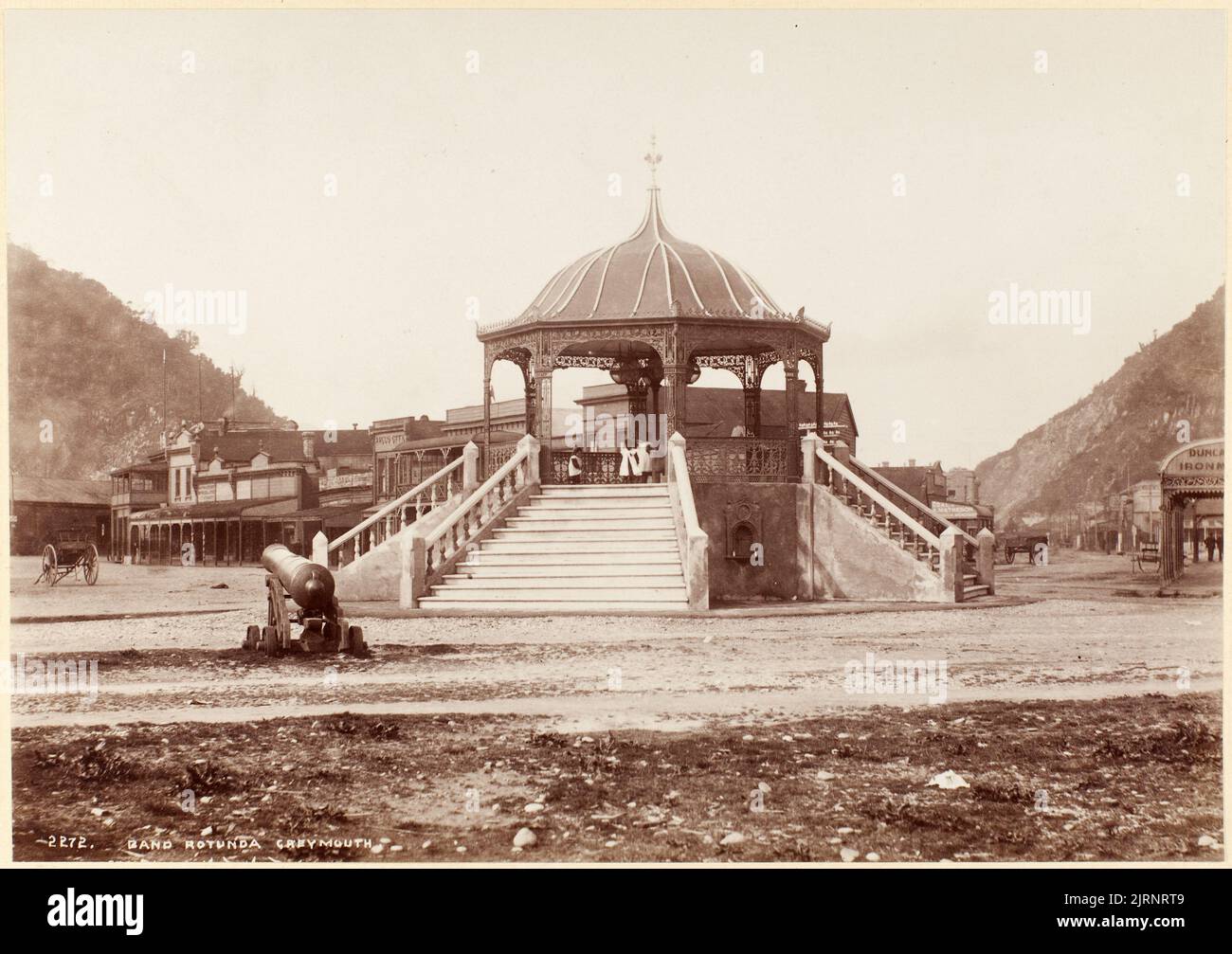 Band Rotunda, Greymouth, circa 1904, Dunedin, by Muir & Moodie Stock ...