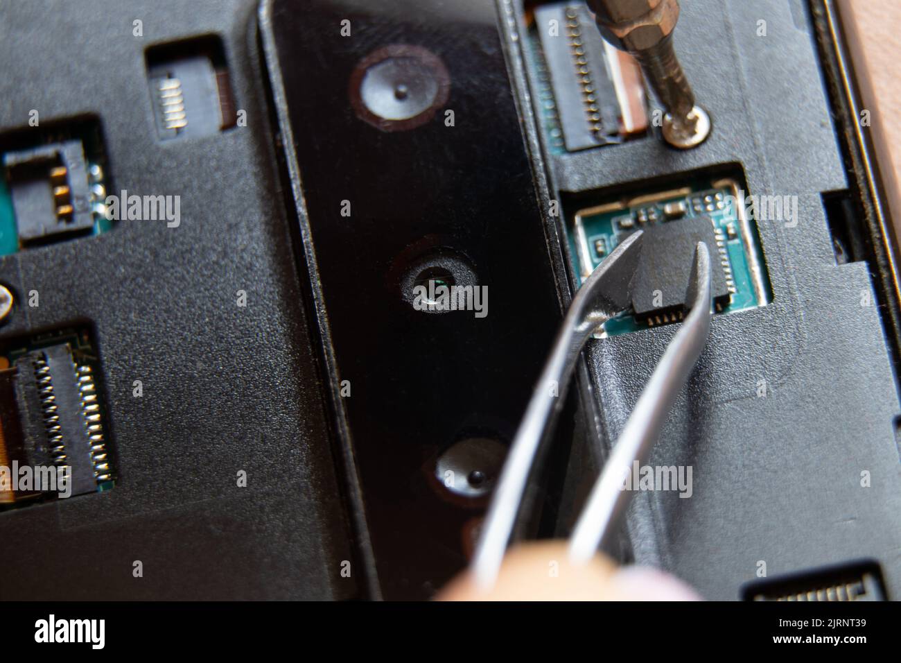 Disassembled mobile phone, phone repair and maintenance, service Stock ...