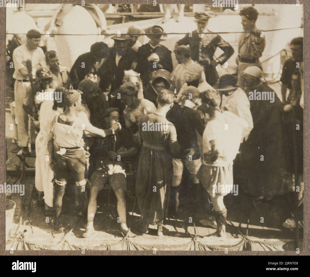 Neptune Ceremony. From: World War I photograph album, 1919, by Herbert ...