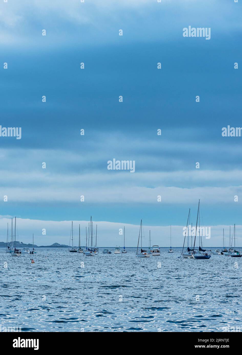 Beverly Harbor Overlook Shades of Blue Stock Photo - Alamy