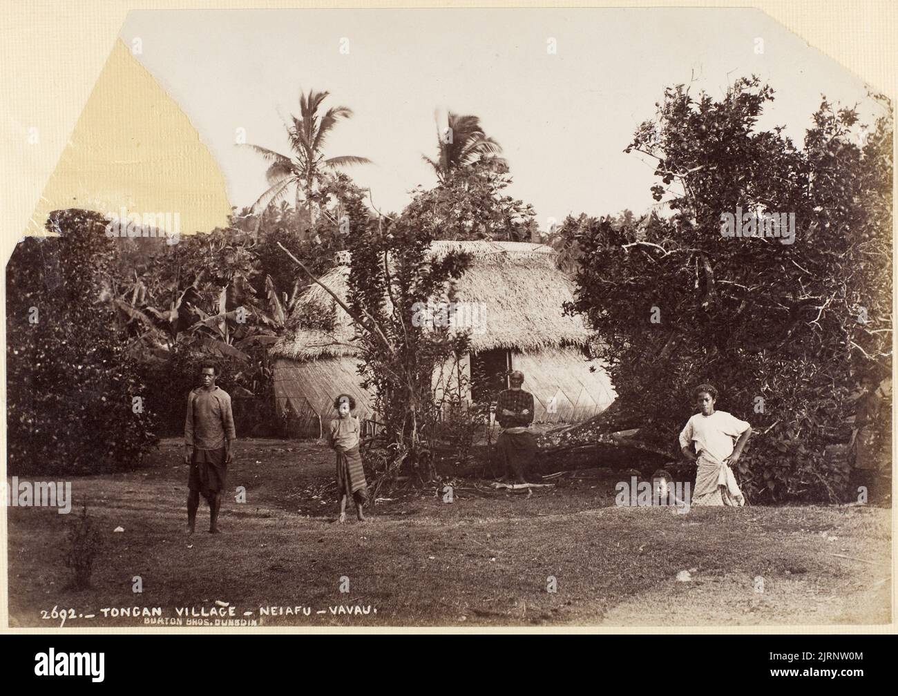 Tongan Village, Neiafu, Vavau, July 1884, New Zealand, by Burton ...