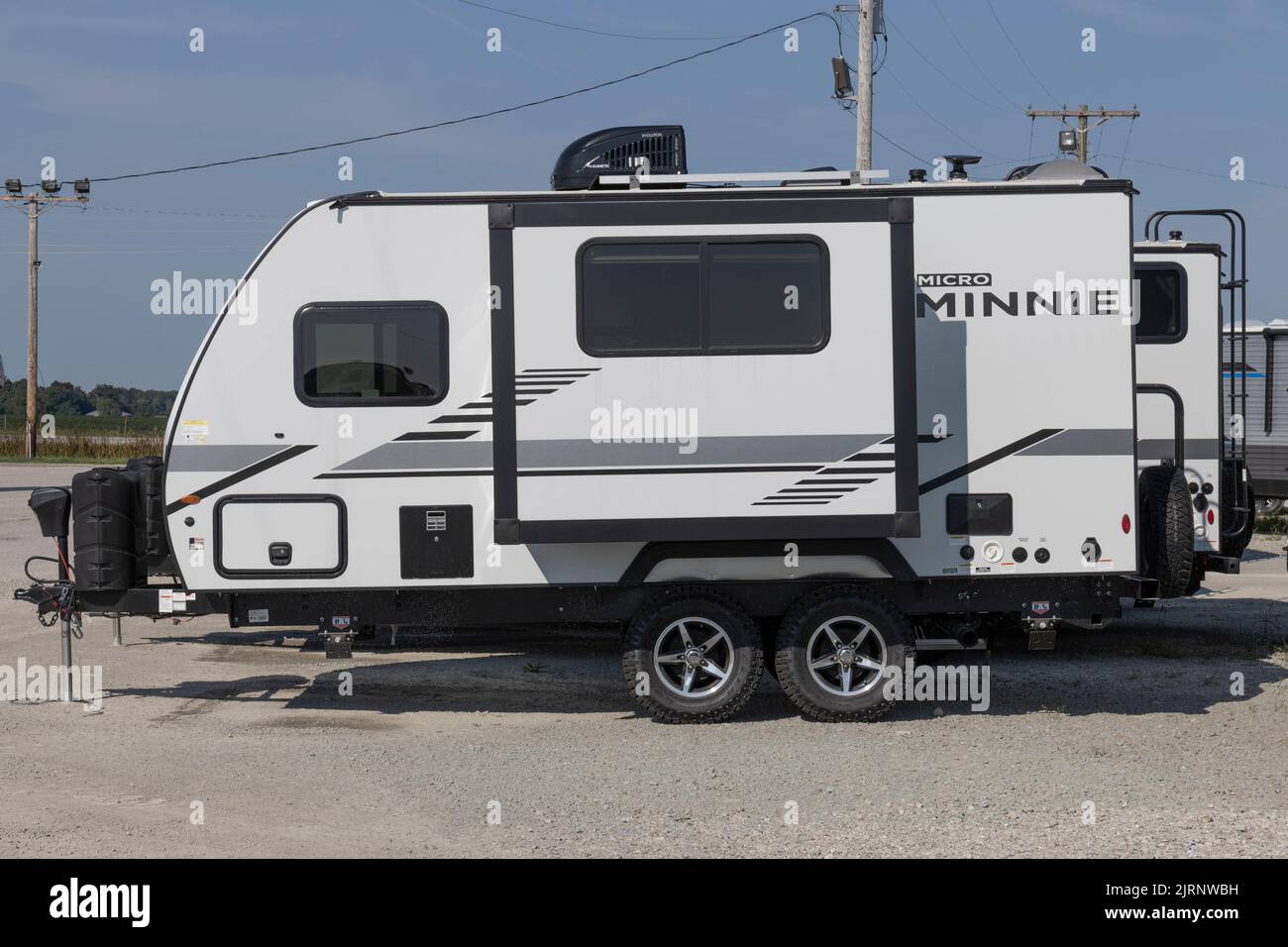 Bunker Hill - Circa August 2022: Winnebago Minnie Winnie travel trailer ...