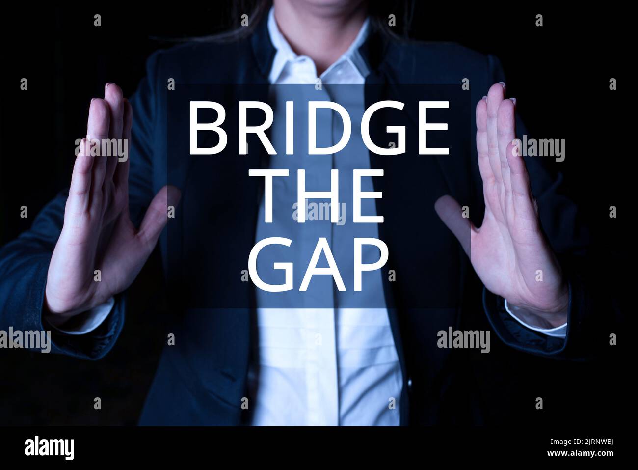 Conceptual display Bridge The Gap. Conceptual photo Overcome the ...