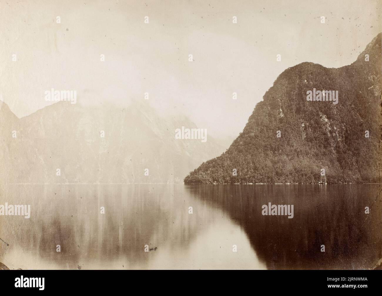 Milford Sound from Harrison Cove, 1874, Milford Sound, by Burton ...