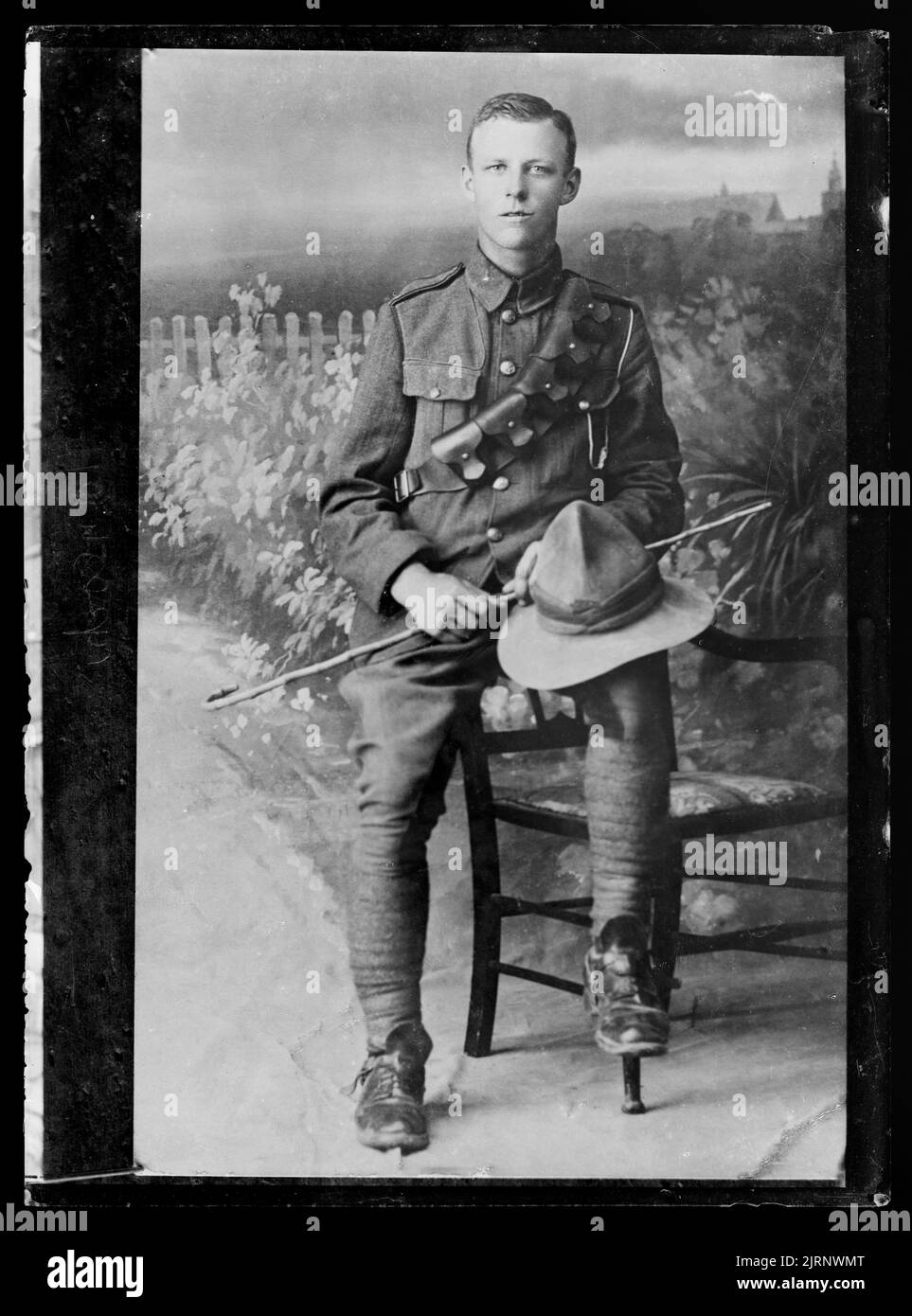 Portrait of a soldier, circa 1915, maker unknown Stock Photo - Alamy