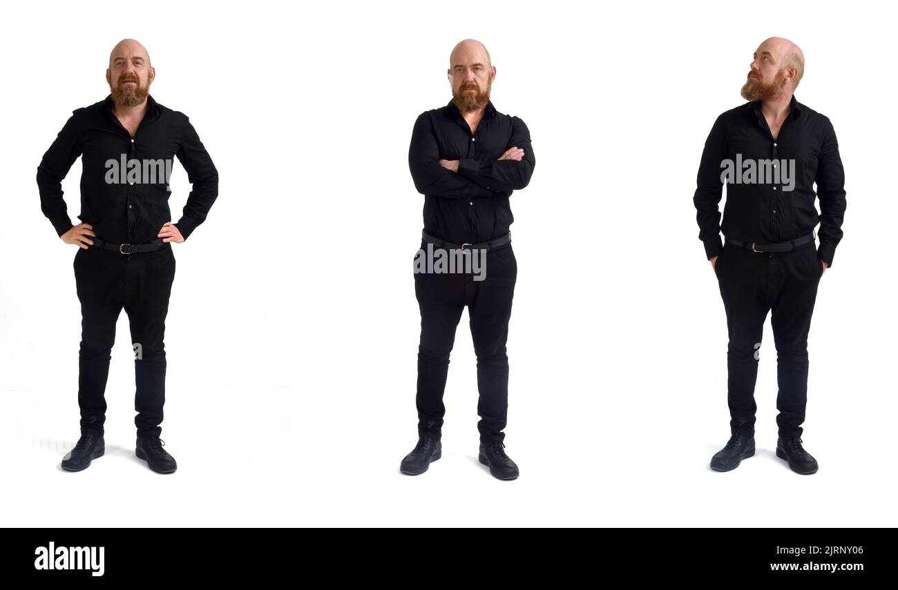 front view of same men on white background Stock Photo - Alamy
