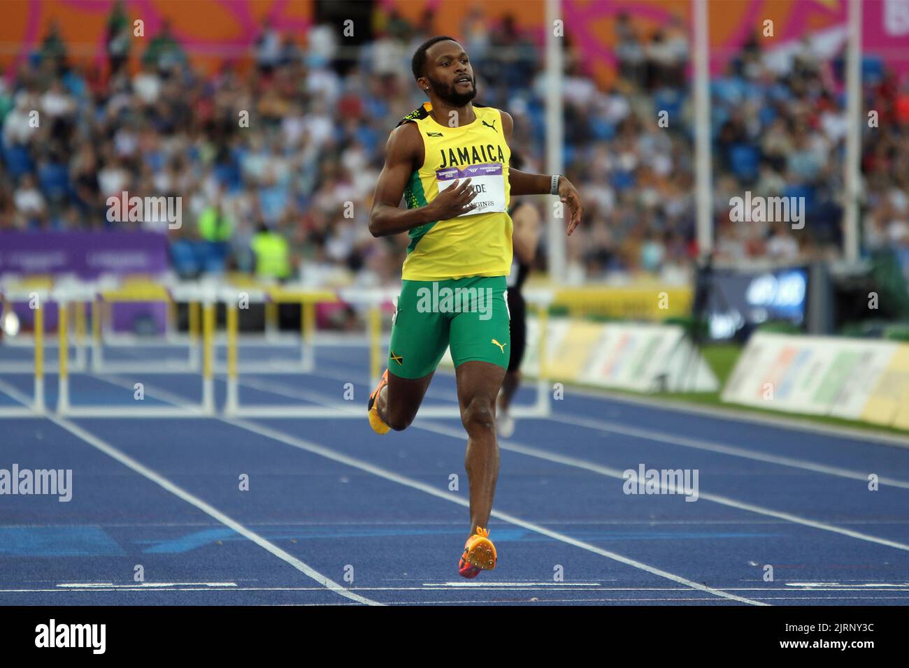 Jaheel HYDE of Jamaica in the Men's 400m Hurdles at the 2022 ...