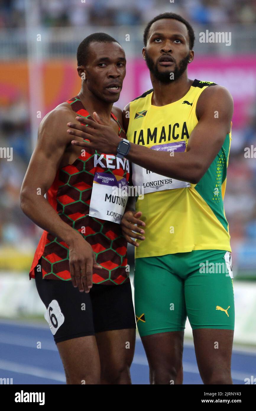 William Mbevi MUTUNGA of Kenya with Jaheel HYDE of Jamaica in the Men's ...