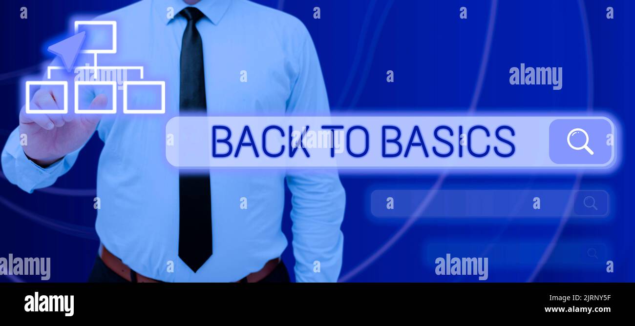 Text caption presenting Back To Basics. Internet Concept Return simple ...
