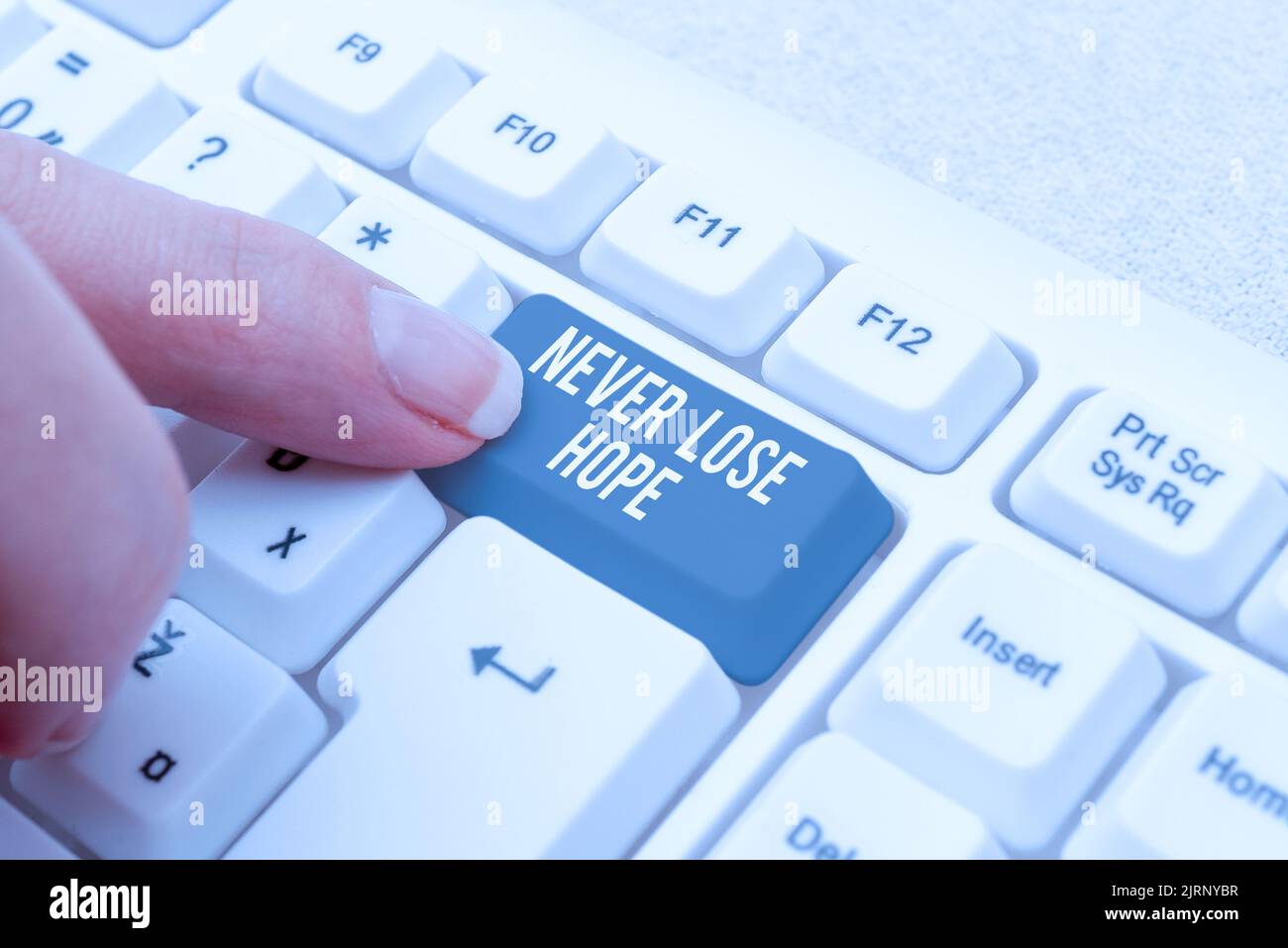 Text sign showing Never Lose Hope. Conceptual photo Be positive ...