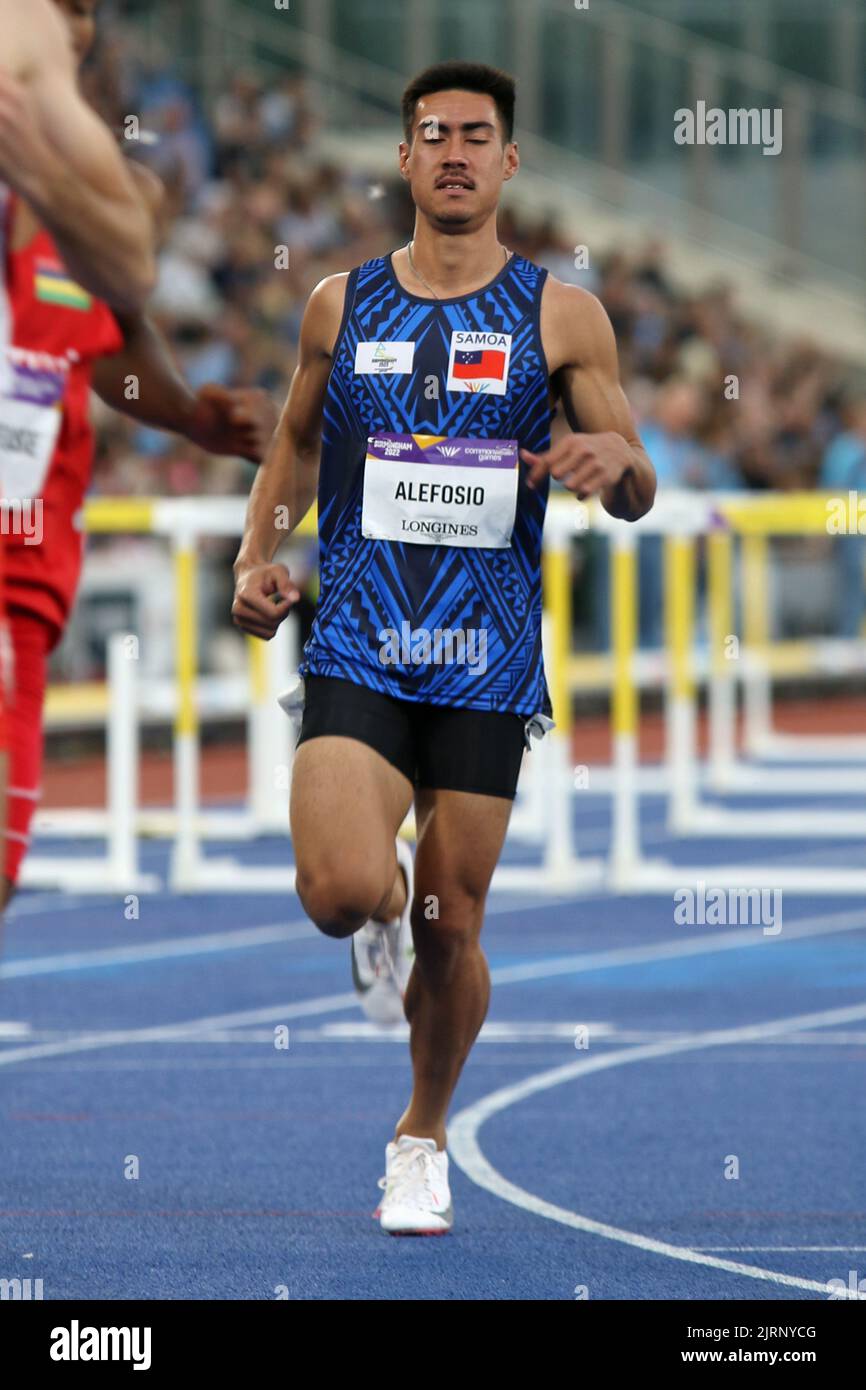 Kolone ALEFOSIO of Samoa in the Men's 110m Hurdles at the 2022 ...