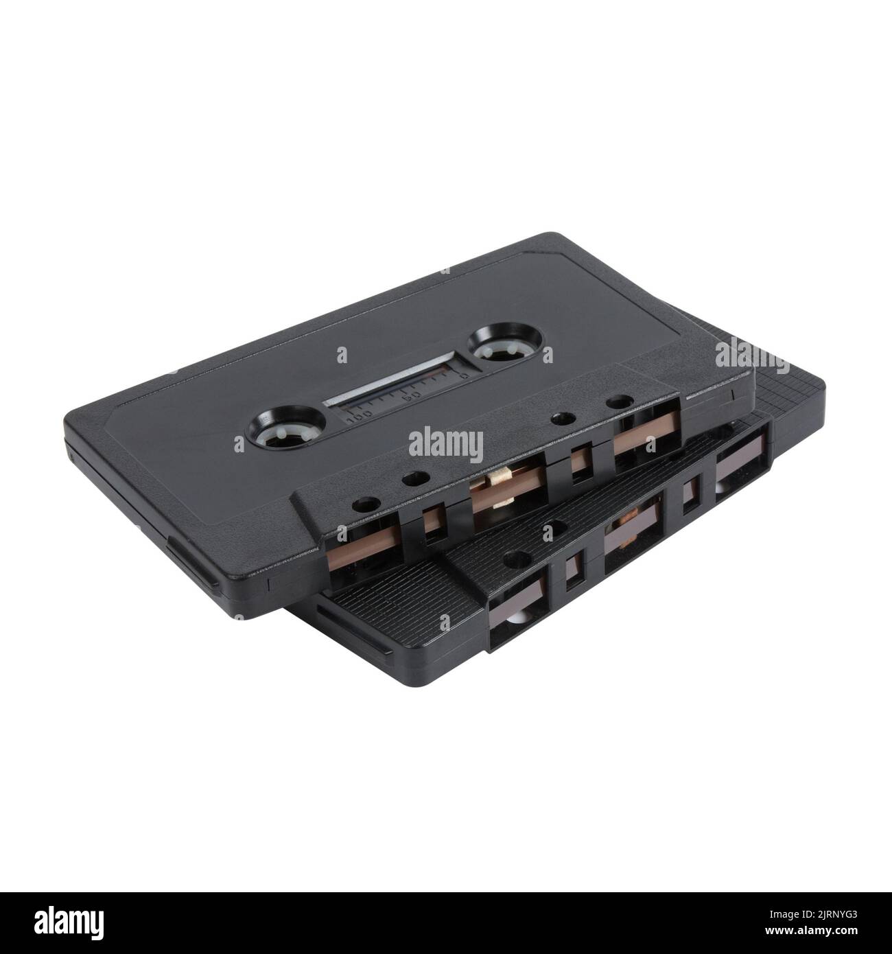 Two audio cassette tapes, isolated on white with path cut out Stock ...