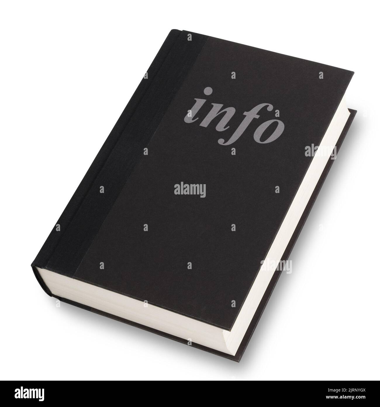 Black book with the word info title on front Isolated on white with ...