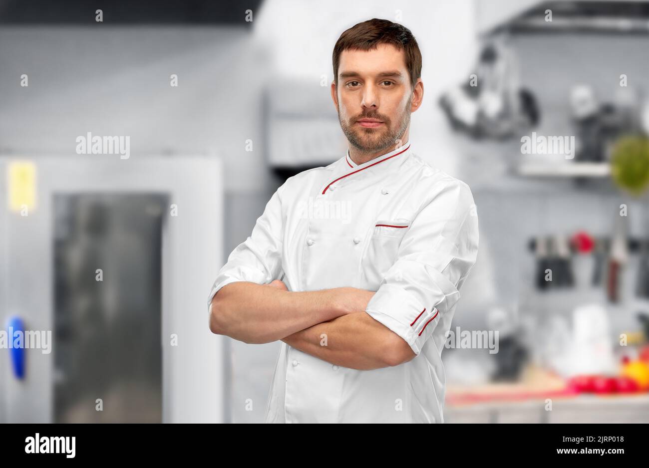 happy smiling male chef with crossed arms Stock Photo - Alamy