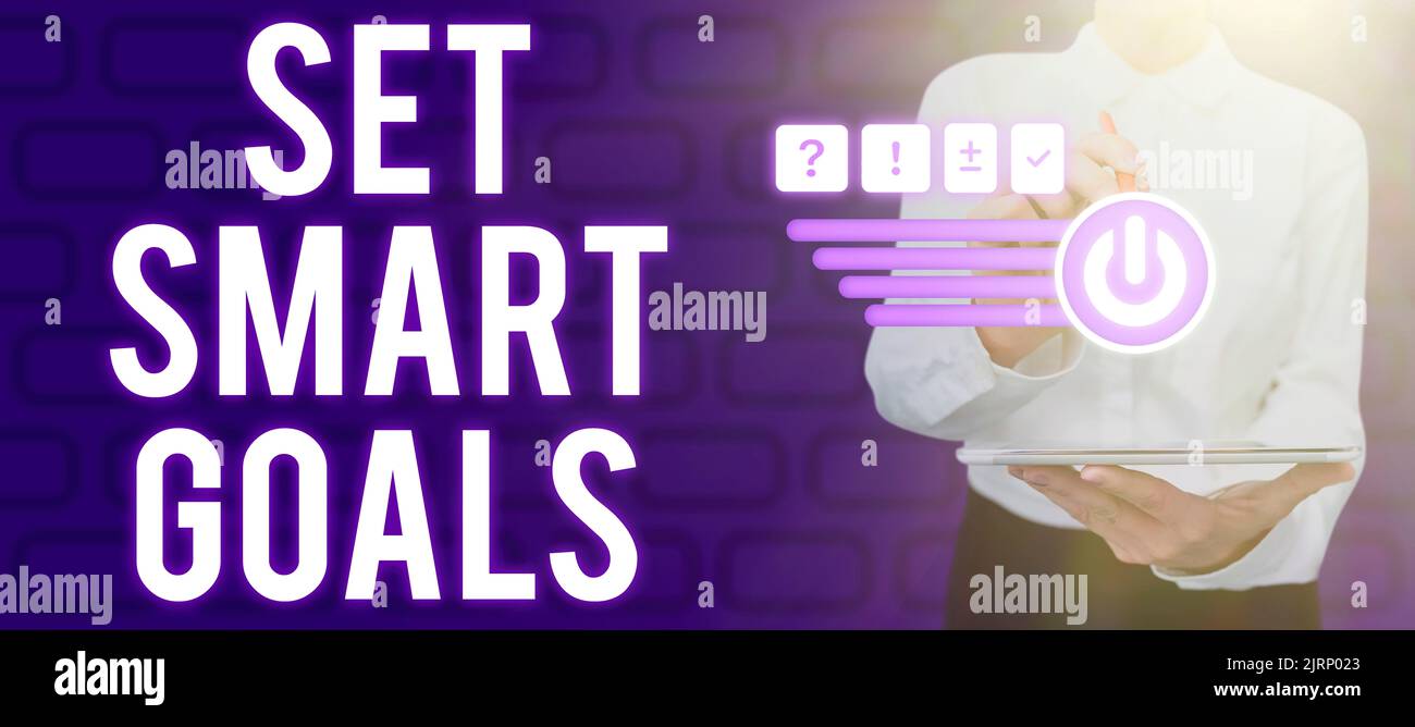 Conceptual caption Set Smart Goals. Business idea Establish achievable ... Conceptual caption Set Smart Goals. Business idea Establish achievable ...
