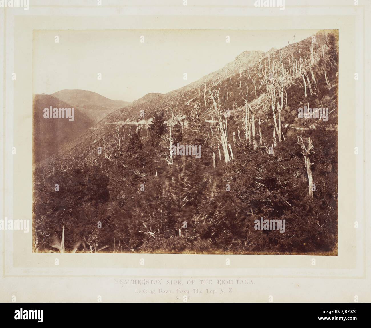 Featherston side of the Remutaka [Rimutaka] Hill looking down from the ...
