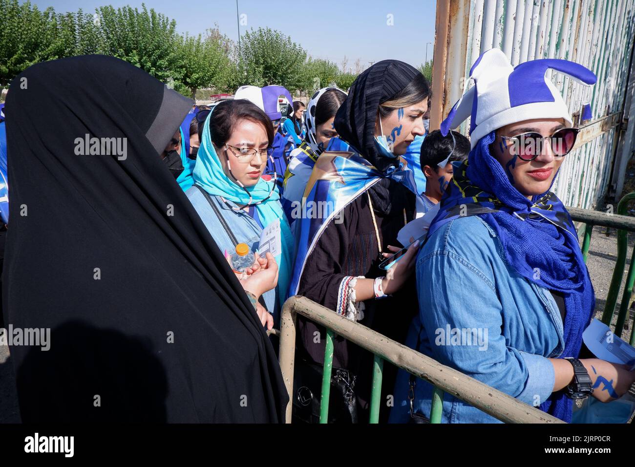 Tehran Tehran Iran 25th Aug 2022 Female Soccer Fans Prepare To