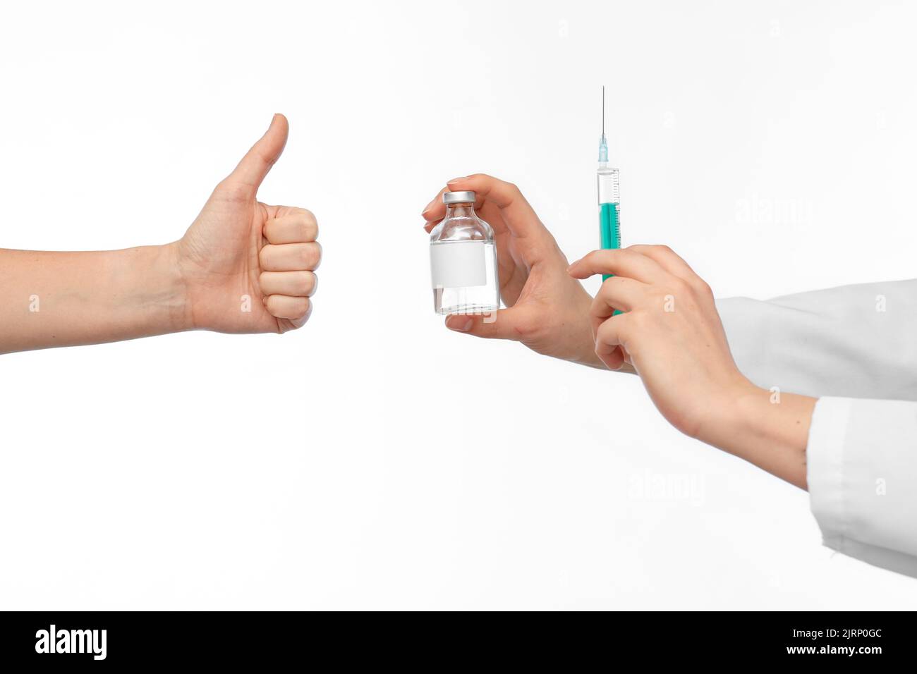 hand with medicine and showing thumbs up Stock Photo - Alamy