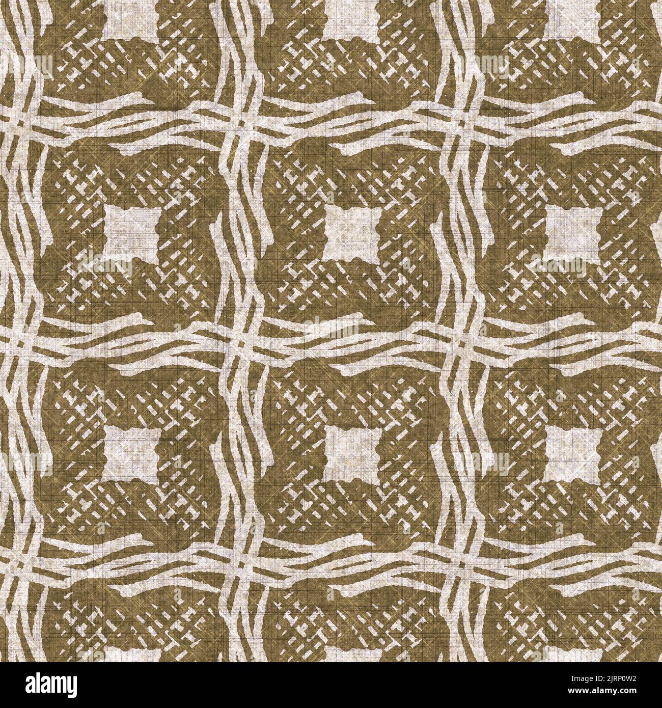 Sepia brown geometric canvas effect seamless texture. Material geo ...