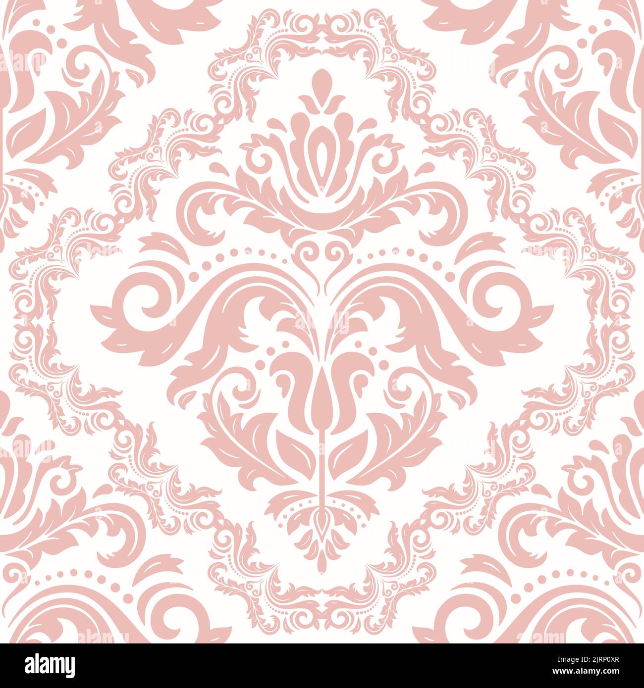 Pink And White Damask Background