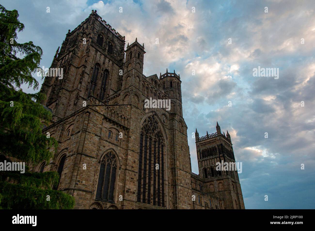 Durham Cathedral at dusk in summer, County Durham Stock Photo - Alamy