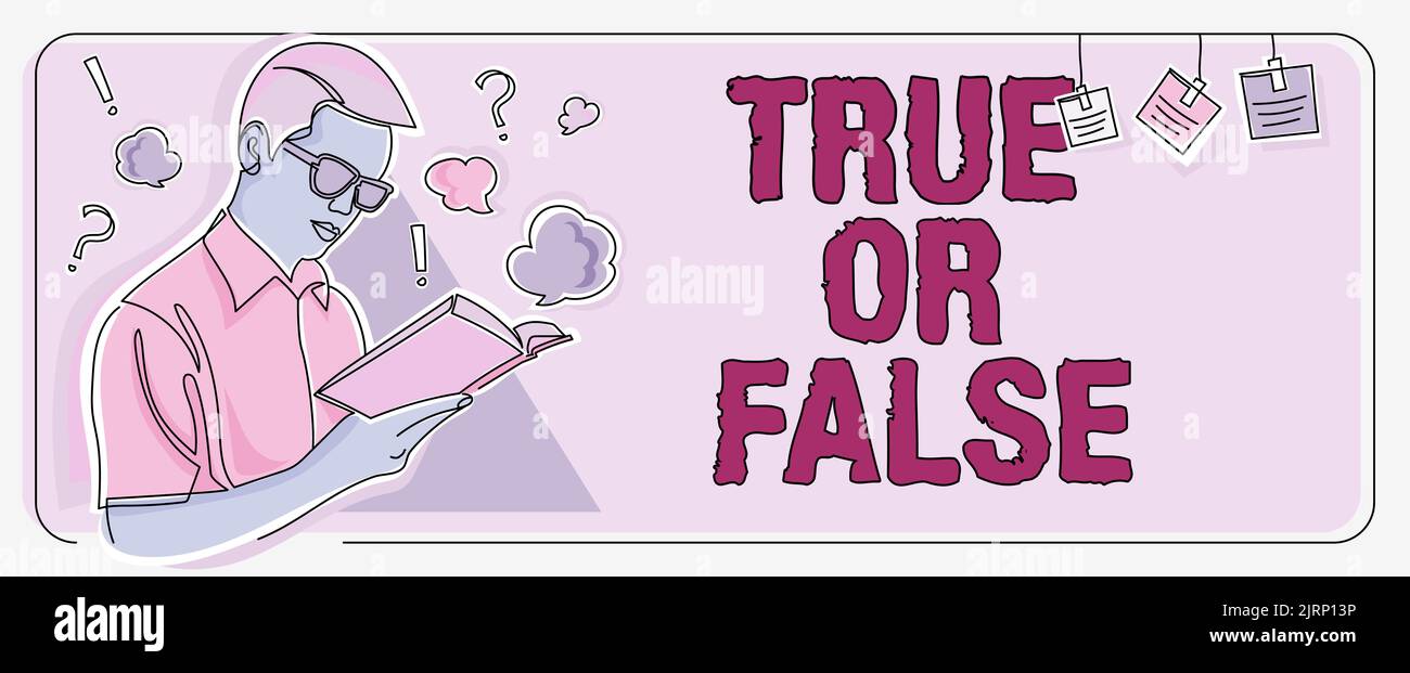 Conceptual Display True Or False Internet Concept Decide Between A