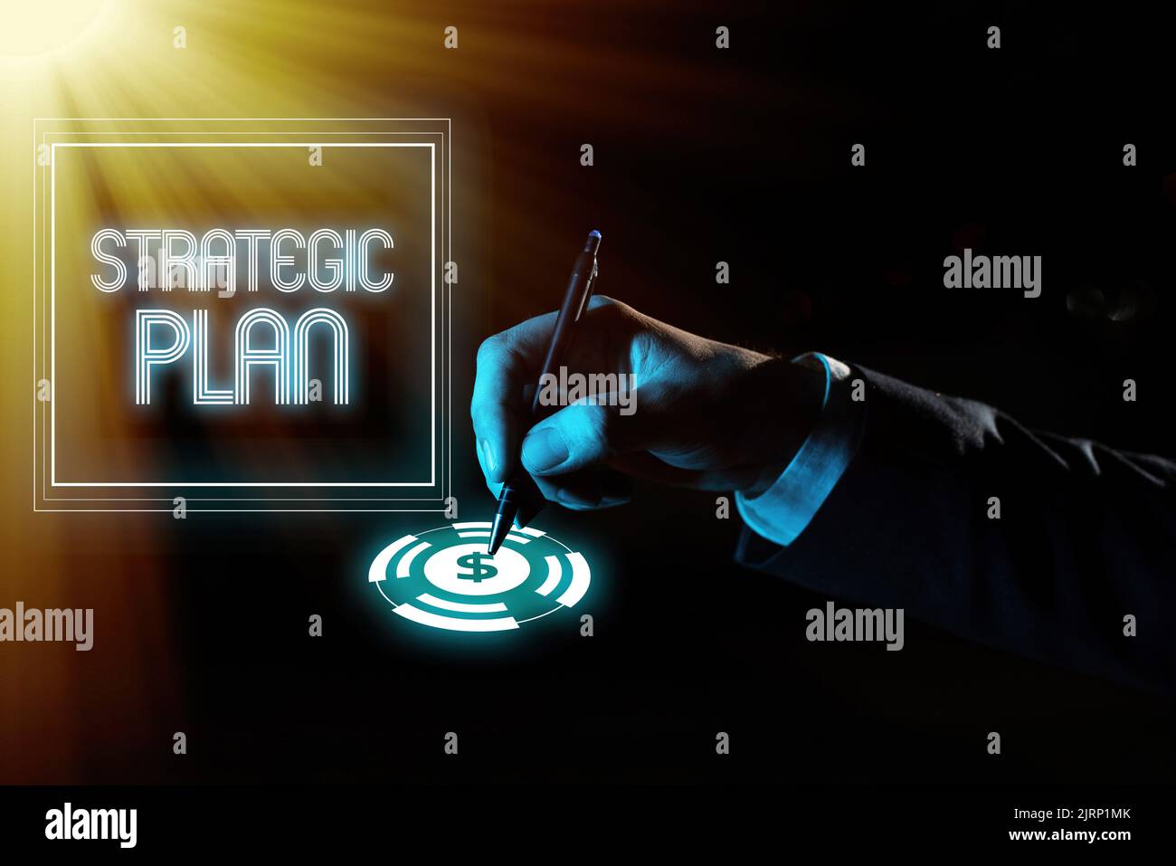 Sign displaying Strategic PlanA process of defining strategy and making ...