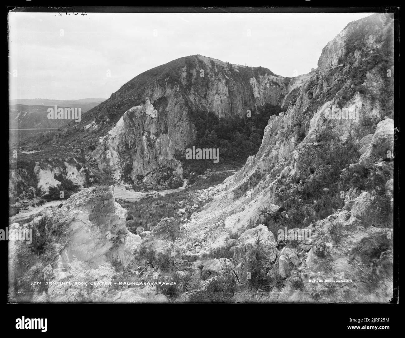 Sentinel Rock crater, Maungakakaramea, New Zealand, by Burton Brothers ...