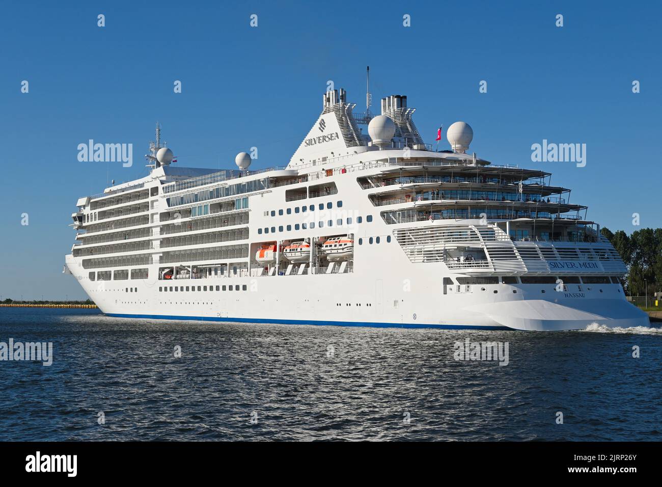 Gdansk, Poland, 3 July, 2022: Silver Moon cruise ship leaving port of ...