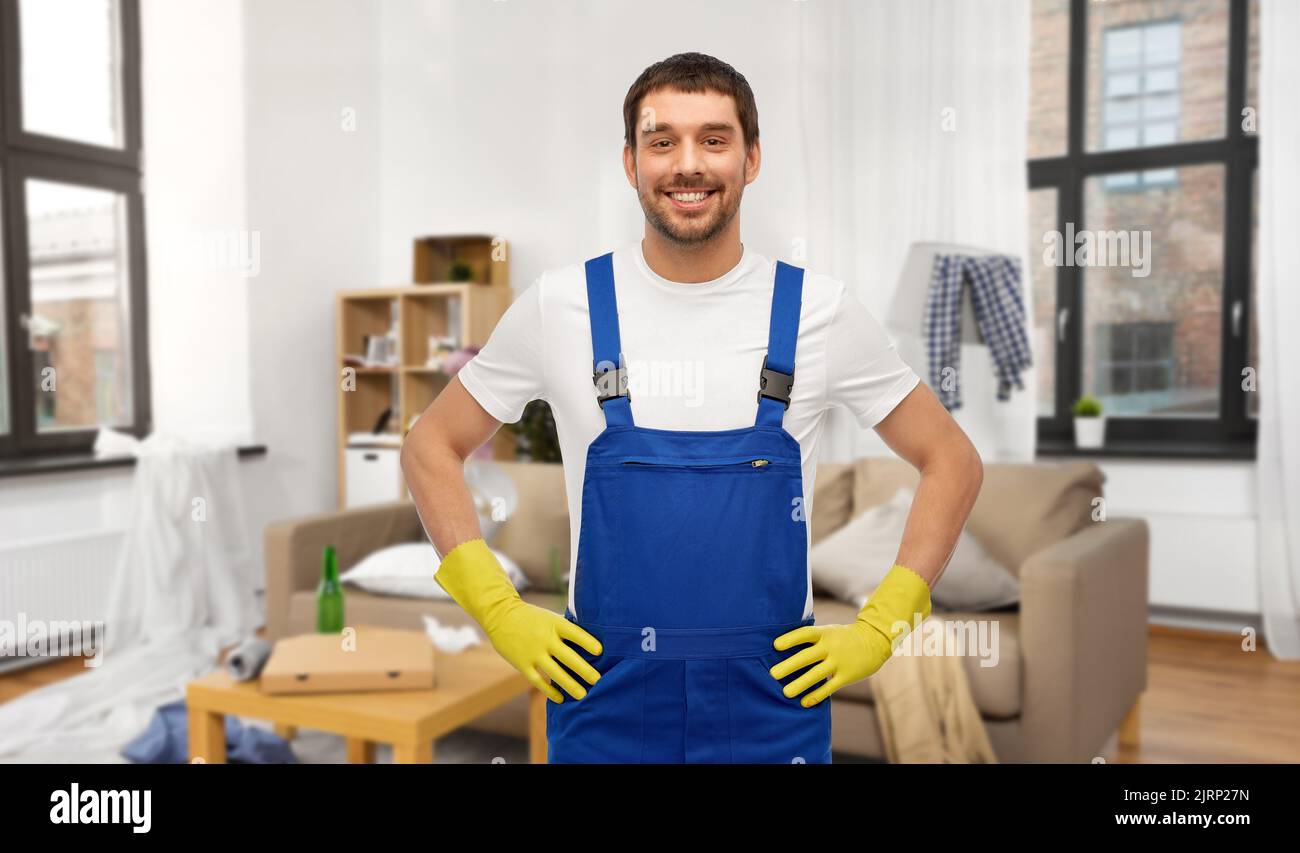 Male house cleaner in uniform hi-res stock photography and images - Alamy