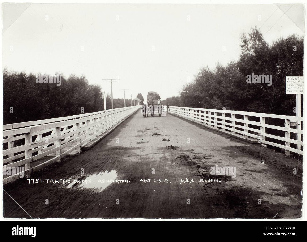 Traffic Bridge, Ashburton, 1912, Ashburton, by Muir & Moodie Stock ...