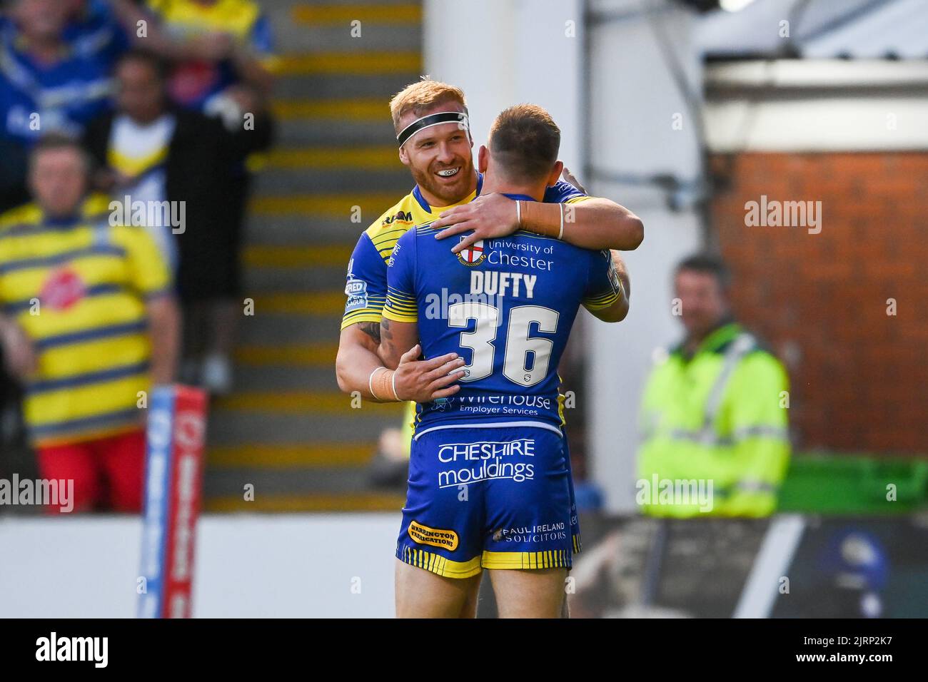 Matt Dufty #36 of Warrington Wolves celebrates his try Stock Photo - Alamy