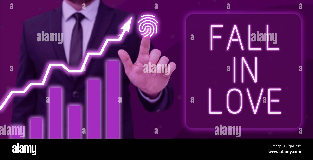 Text showing inspiration Fall In Love. Business approach Feeling loving ... Text showing inspiration Fall In Love. Business approach Feeling loving ...