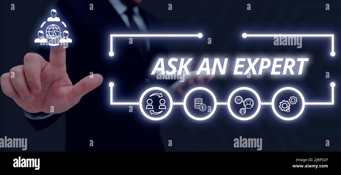 Conceptual caption Ask An Expert. Business concept Asking for advice to ... Conceptual caption Ask An Expert. Business concept Asking for advice to ...