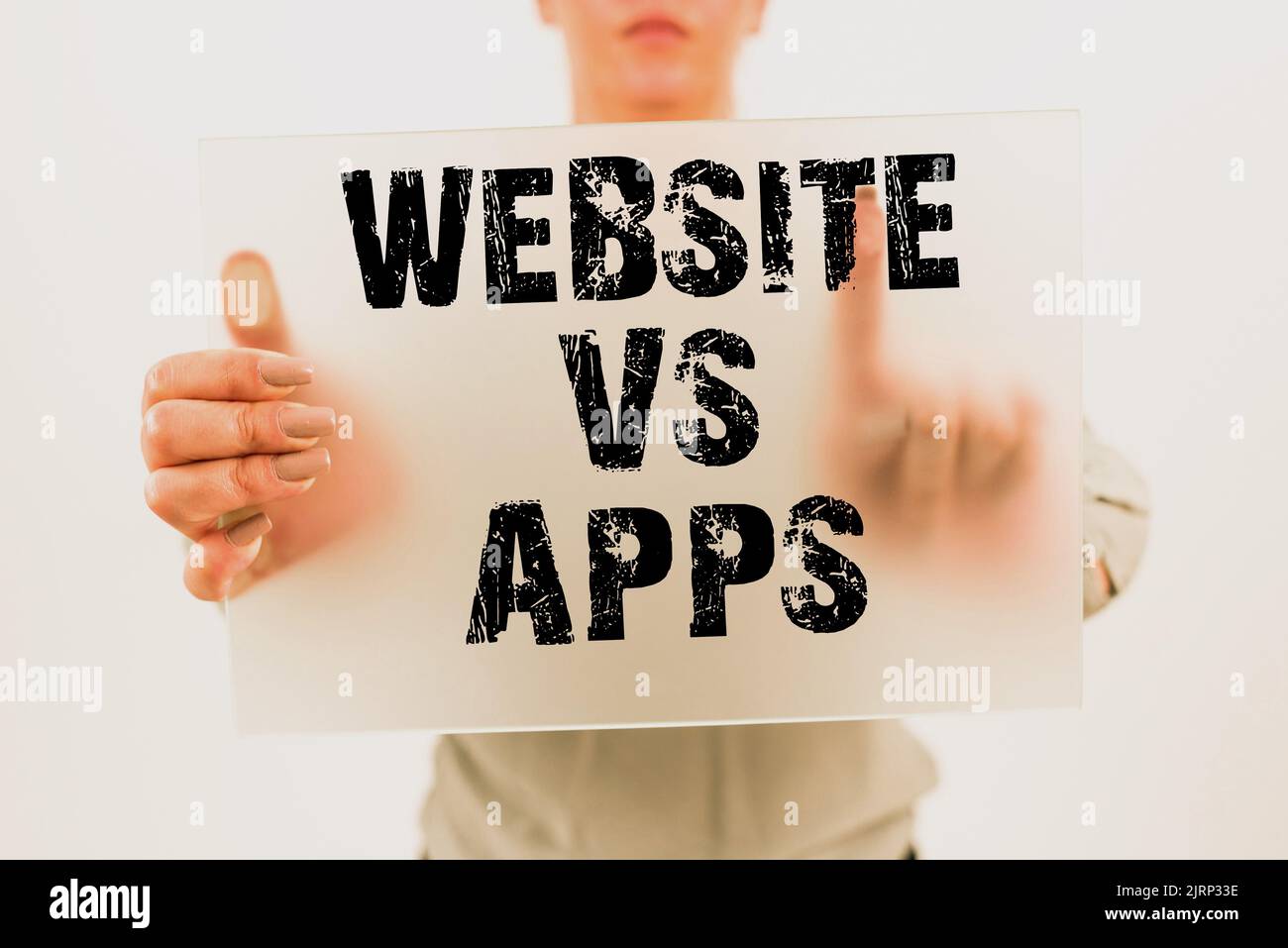 Text caption presenting Website Vs Apps. Business idea Doubt between using a webpage or an ...