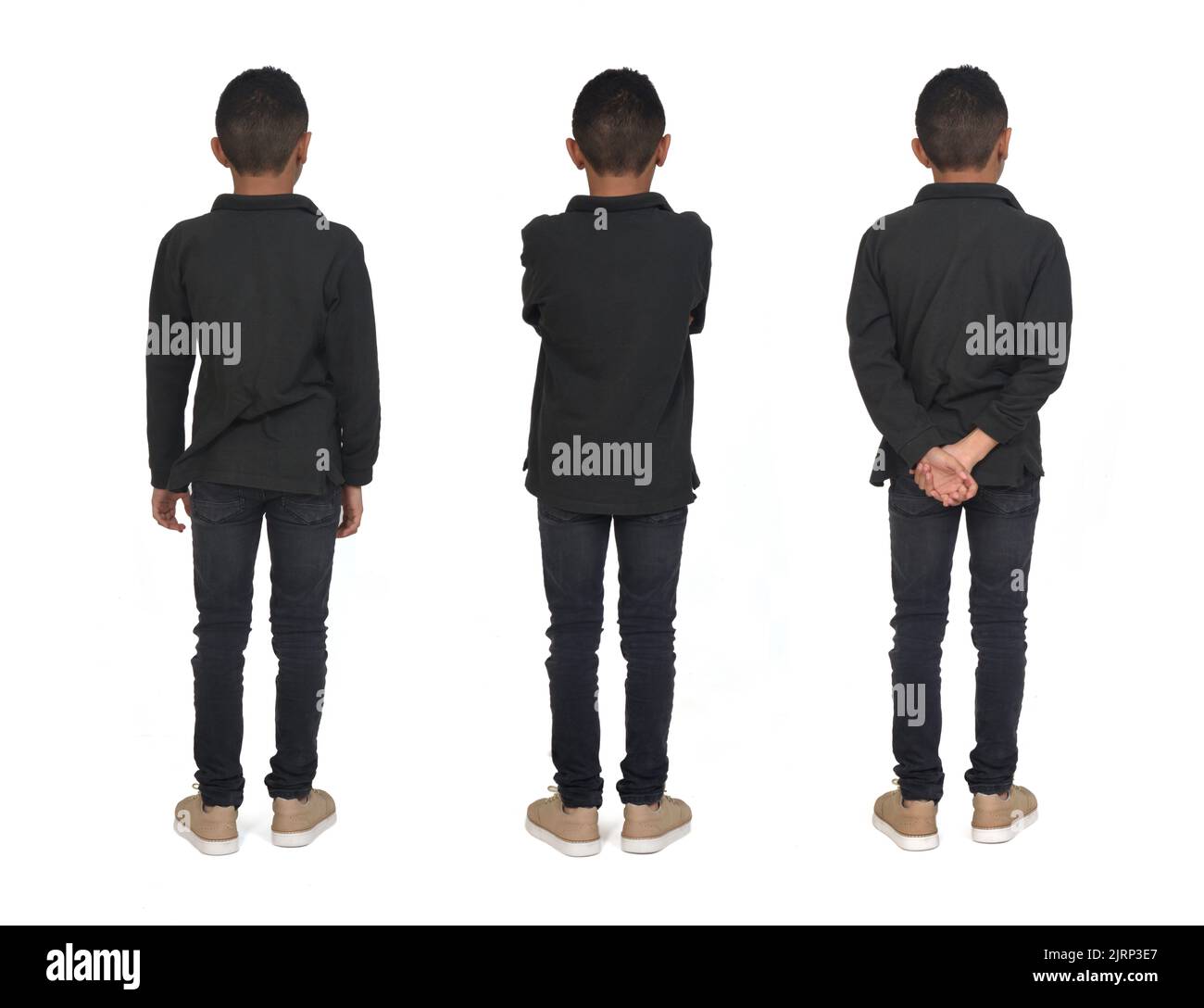 back view of same teen on white background Stock Photo - Alamy