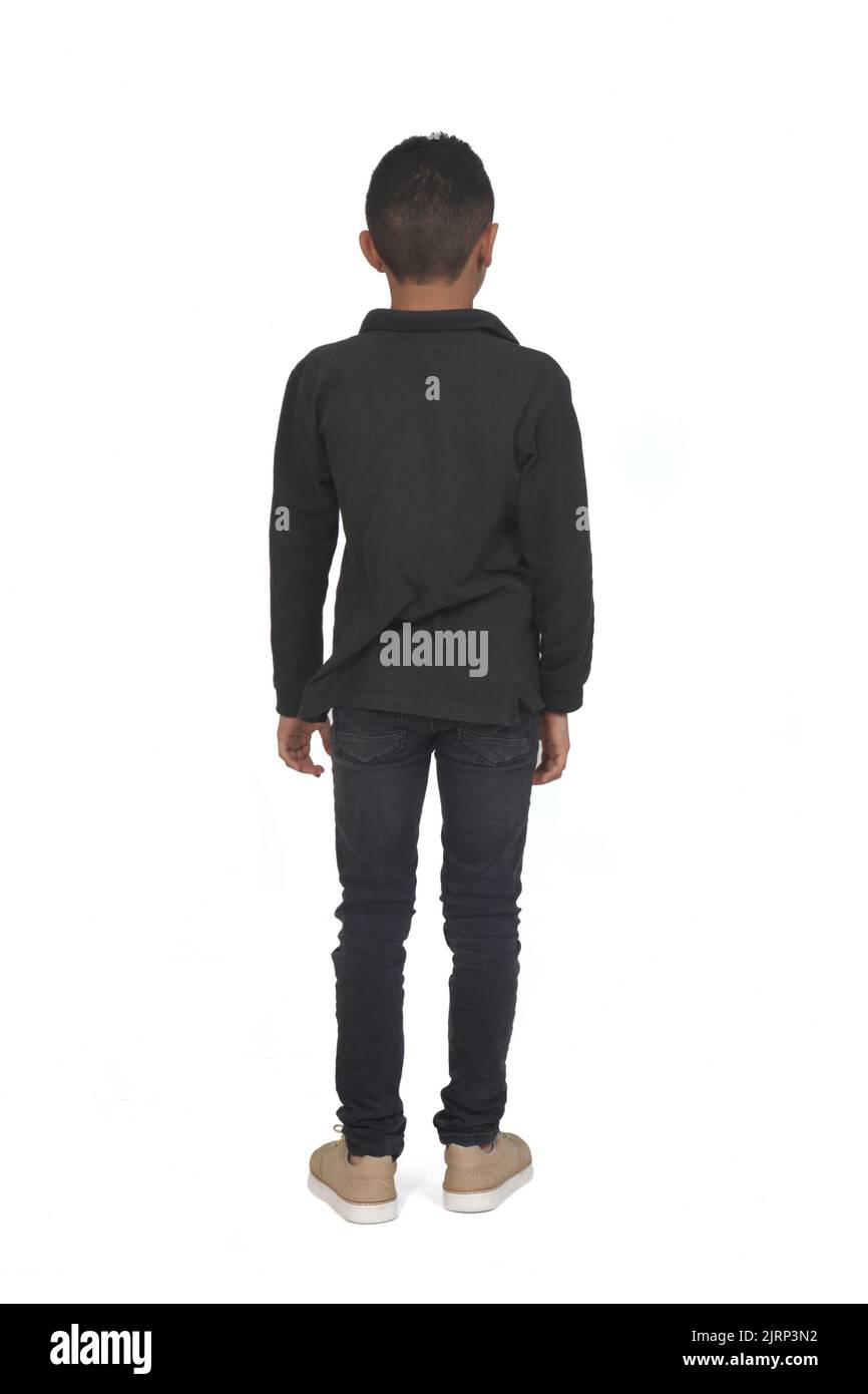 back view of teen on white background Stock Photo - Alamy