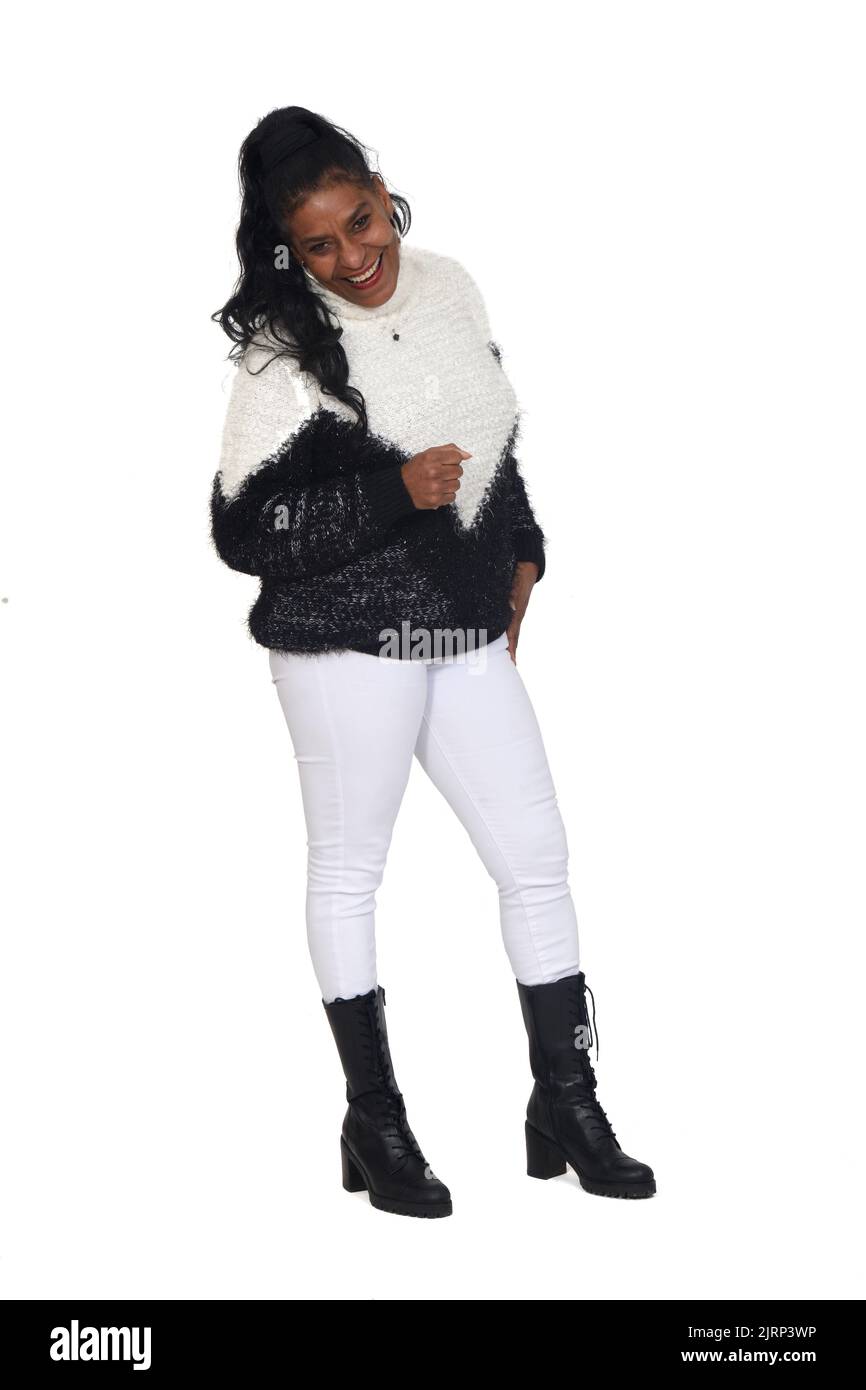 Hispanic middle aged smiling woman Cut Out Stock Images & Pictures - Alamy