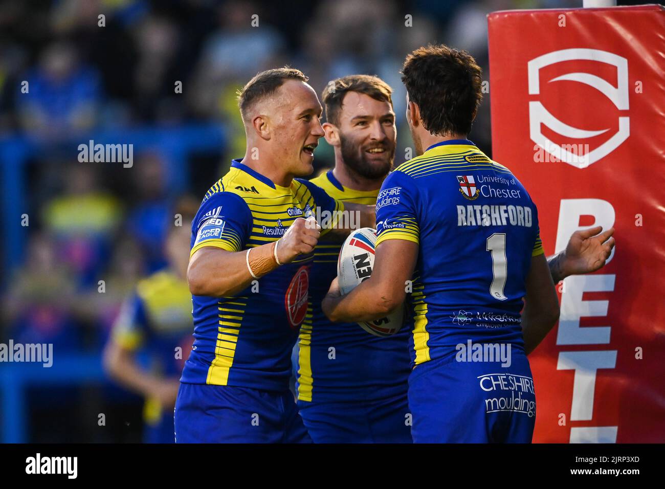 Stefan Ratchford #1 of Warrington Wolves celebrates his 100th Career ...