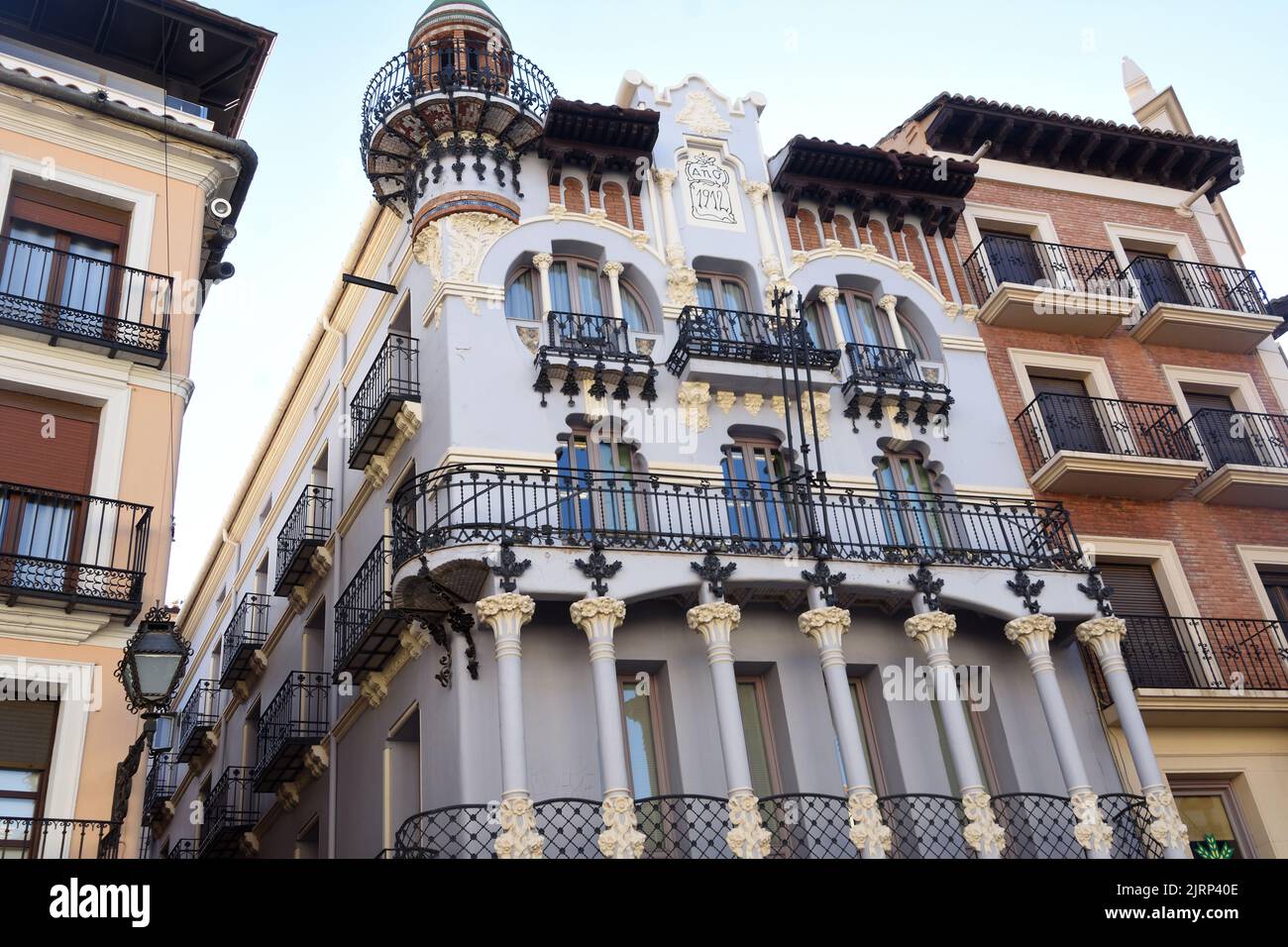 Modernist building, Torico square, Teruel, Spain Stock Photo - Alamy