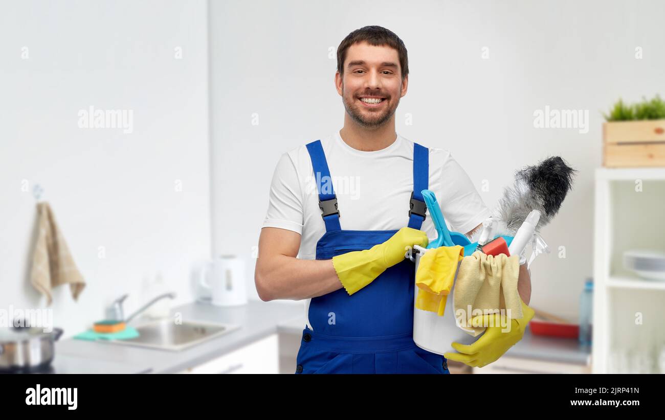 Male house cleaner hi-res stock photography and images - Alamy